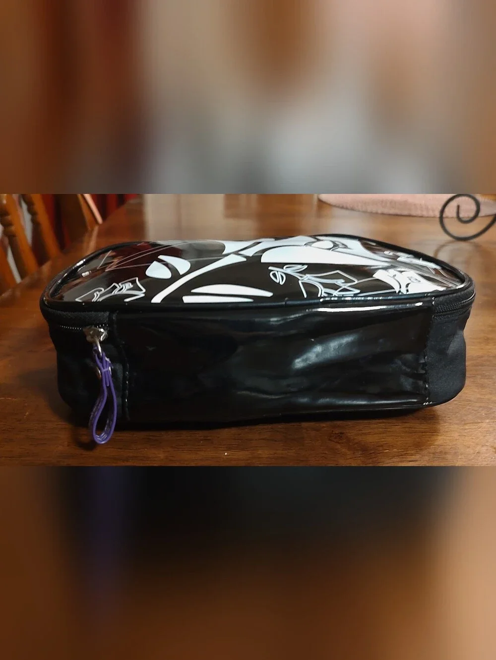 Lancome | Bags | Lancome Black With White Rose Cosmetic Pouch | Poshmark
